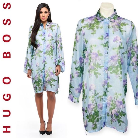 Hugo Boss | Dresses | Nwt Hugo Boss Red Label Ekale Floral Print Long ...